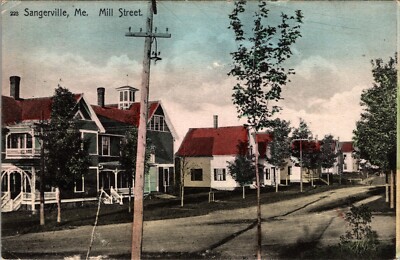 Main Street Sangerville Maine Vintage Postcard | eBay