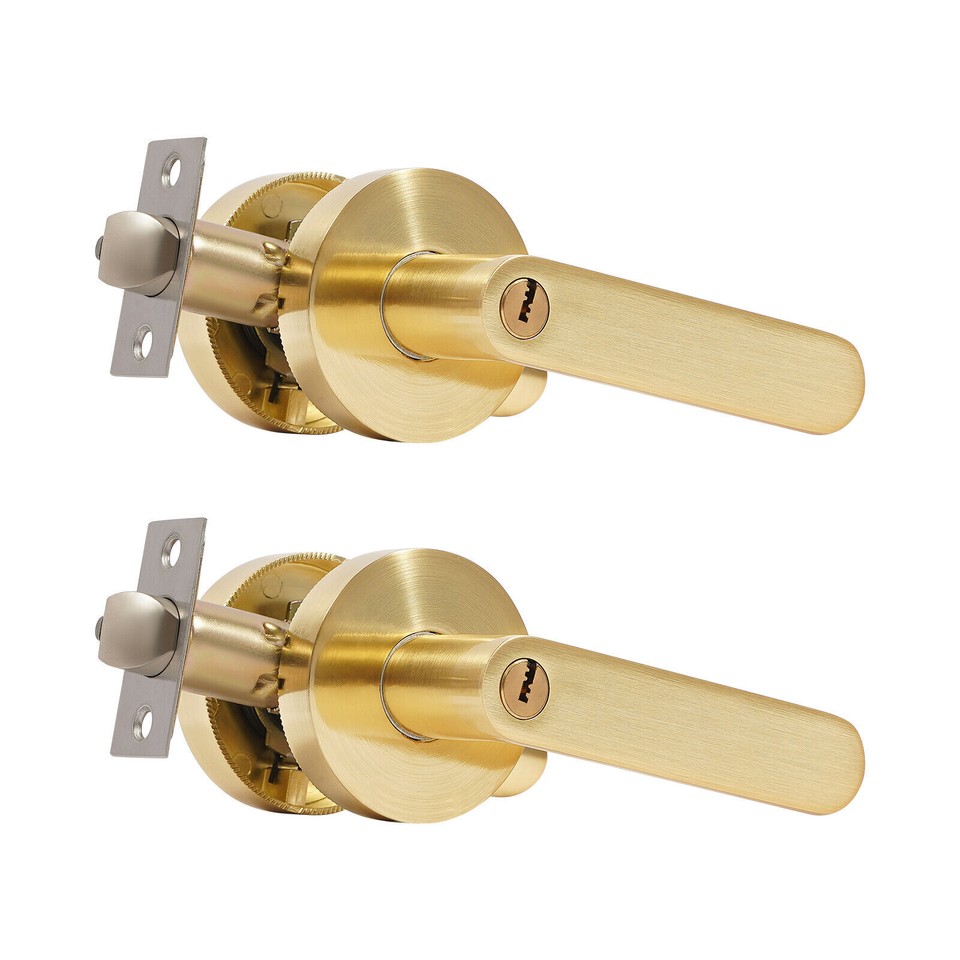 2Pcs 3-Lever Heavy Duty Door Levers Door Locks Door Latch Handles w ...