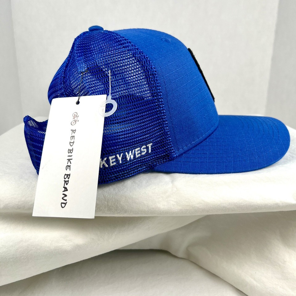 Key West Blue Rooster Trucker Hat Red Bike Brand X Swarm Studio Blue ...