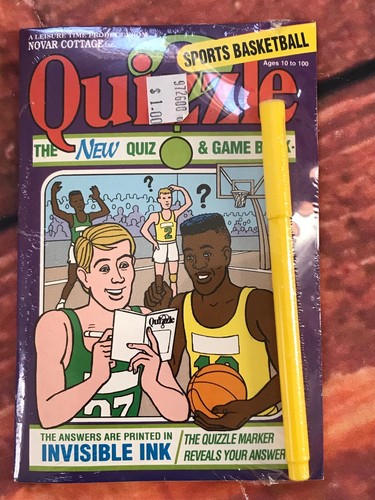 Quizzle Invisible Ink Quiz Books Basketball Sports VTG 1992 Game puzzle ...