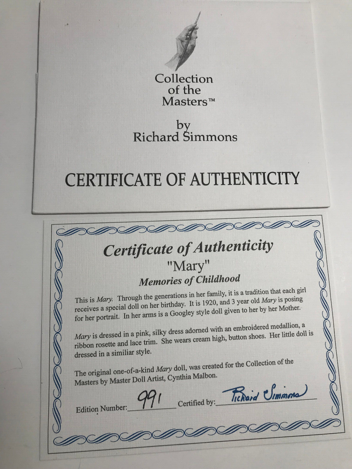 Richard Simmons Collections of Masters Doll Mary 15.5" Sitting w/Bench ...