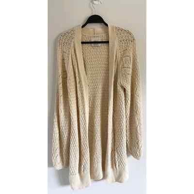 Zara Knit Sweater Duster Open Knit Women’s Cotton Long Comfy Cozy Open ...