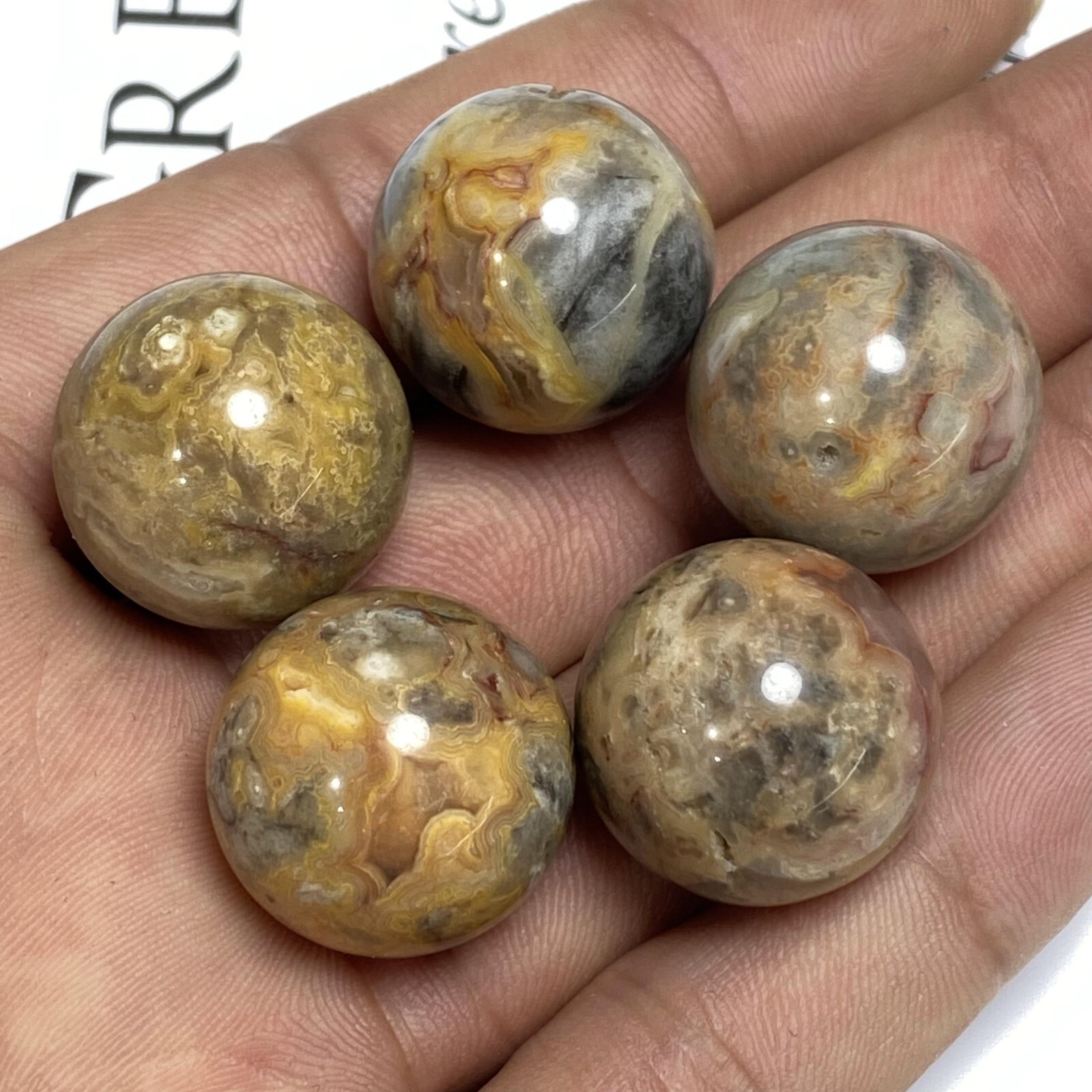 5pc Wholesale Natural Crazy agate Ball Quartz Crystal Sphere Gem ...