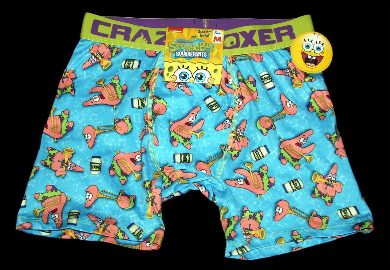Crazy Boxer Spongebob Patrick Mayo Band Music Notes Instruments Blue ...