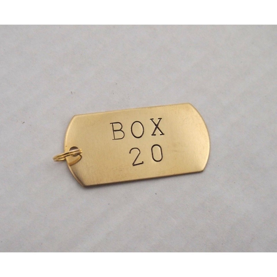 Customized Hand-Stamped Box # Mailbox Number Metal Keychain Tags Brass ...