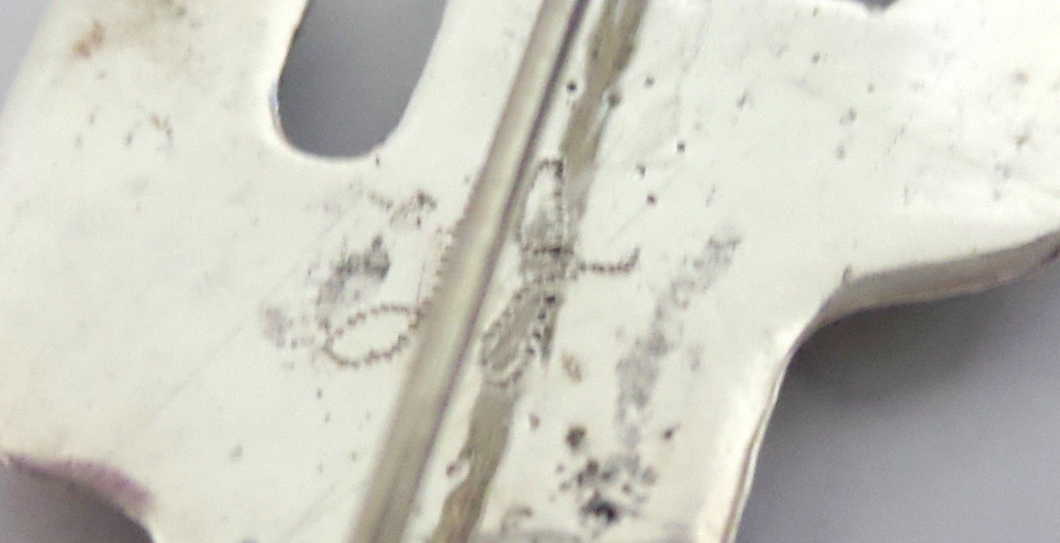 RARE STERLING SILVER TURQUOISE SEQUARA CACTUS BROOCH SIGNED LJ (LORENZO ...