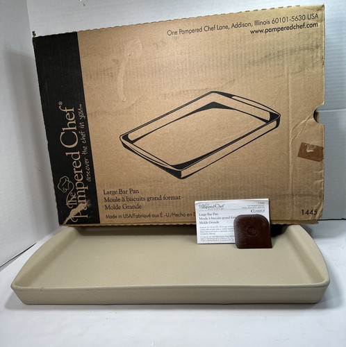 Pampered Chef Large Bar Pan 1445 Stoneware 11 X 17 Stone Cookie Sheet ...