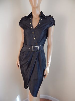 cache dress, gray, military style, size 4, cache contour collection ...