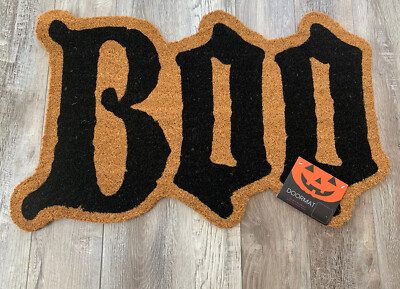 DOORMAT Halloween BOO Mat Coir Fiber Outdoor/Indoor Mat 21”x34” | eBay