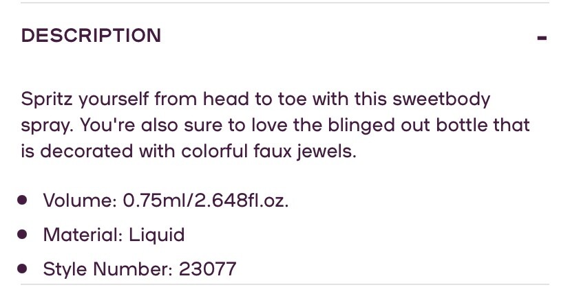 Claire’s Vanilla Scented Pink Blue Rhinestone Heart Bling Body Spray | eBay