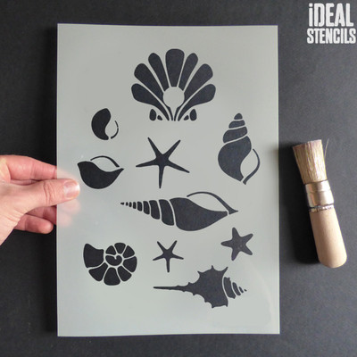 Sea Shells Stencil Mollusc Nautical Craft Art Wall Decor Painting Ideal Stencils | eBay UK