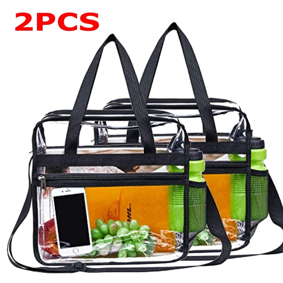 1x-2x Clear PVC Tote Bag Women Transparent Handbag Zip Purse Stadium ...
