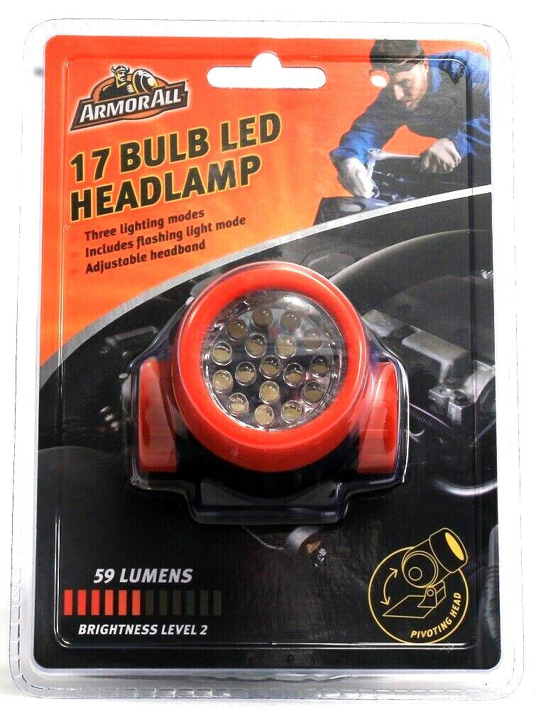 1 Armor All 17 Bulb LED Headlamp Three Lighting Modes 59 Lumens ...