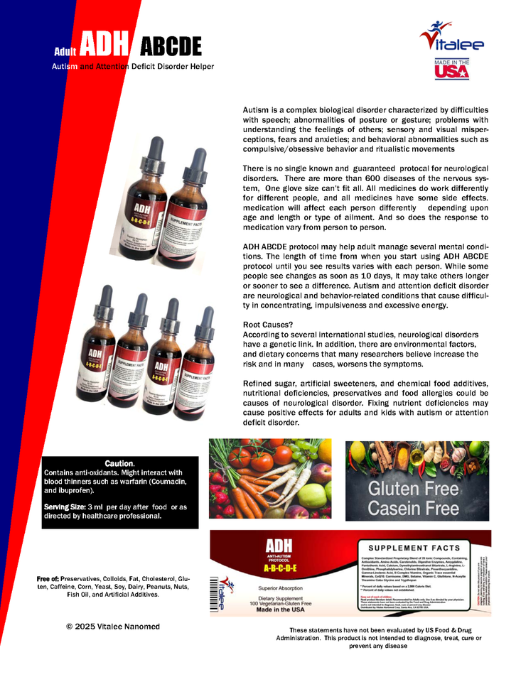 ADH Autism & Attention Deficit Hyperactivity Disorder supplement (Adult ...