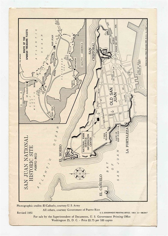 San Juan National Historic Site Brochure Puerto Rico 1951 | eBay