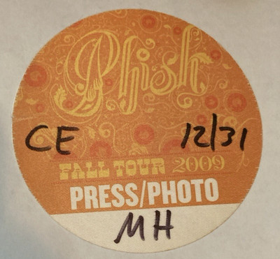 Phish Fall Tour 2009. Working, Photo, or Backstage Type Concert Pass ...