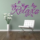 RELAX floral BUTTERFLIES wall sticker decal beauty salon spa bedroom ...