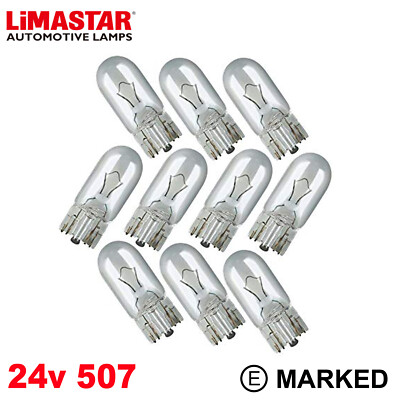 10 x 507 OEM Capless Bulbs 24v 5w W5W HGV Auto Truck Bulb Side Marker ...