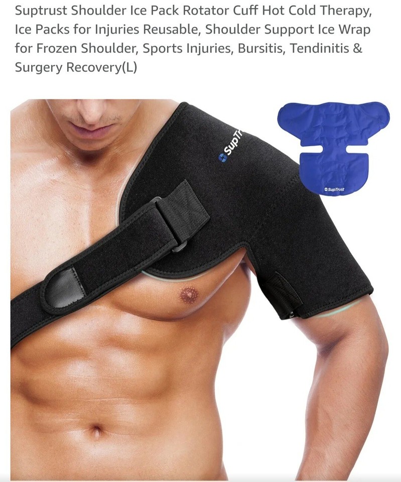 Shoulder Ice Pack Rotator Cuff Hot Cold Therapy, Ice With Blue Ice Pack ...