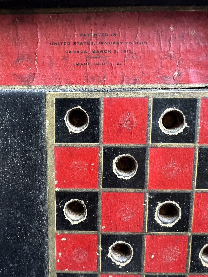 Vintage Antique Wooden Checker Box And Checkers | eBay