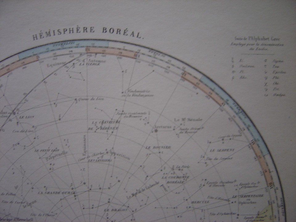Grande CARTE des Etoiles Planisphère céleste Constellations Astronomie ...