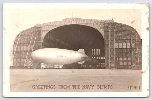 Lakehurst New Jersey~US Navy Blimp In Hangar~JP Dunsworth Soldier Mail ...