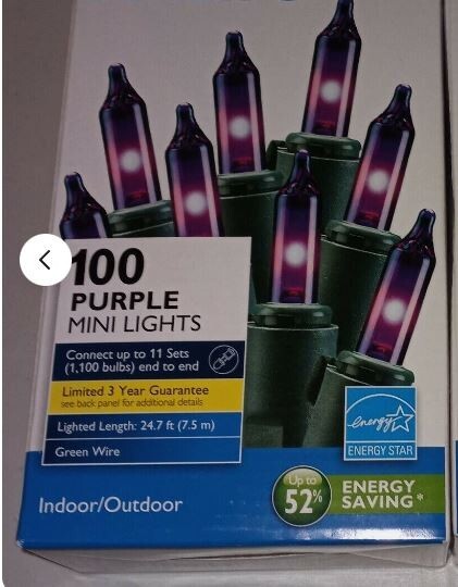 100PK Philips Purple Mini Lights Green Wire 24.7ft Indoor Outdoor ...