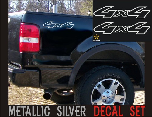 4x4 Truck Bed Decals, Silver (Set) for Ford F-150, Super Duty, and ...