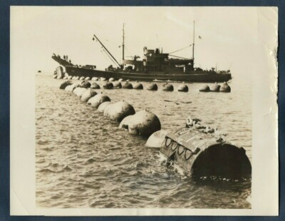 WWII EAST COAST HEAVY STEEL-MADE ANTI TORPEDO NET TENDER 1944 ORIG ...
