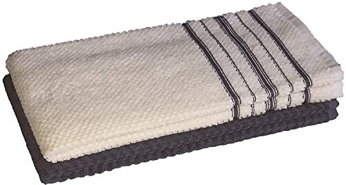 Set of 4, 100% Ring-Spun Terry Cotton Kitchen Dish Towels - 410 GSM, 2 ...