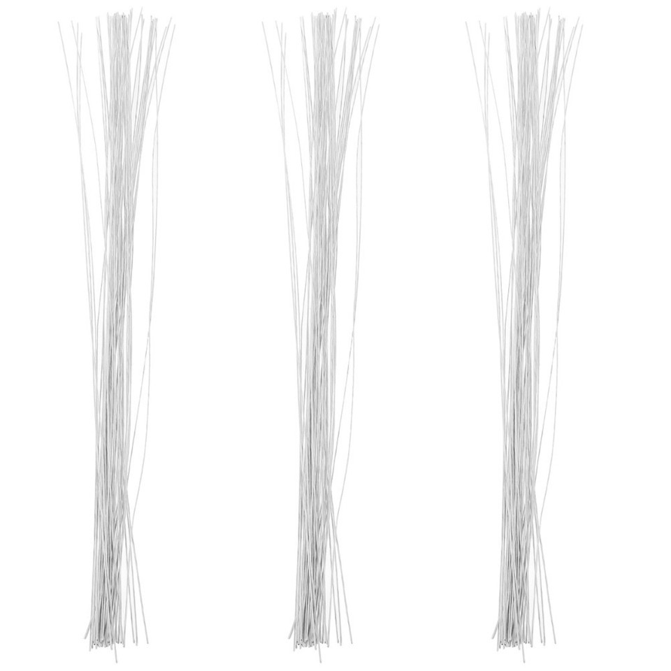 3 Pack White Floral Wire Florist Artificial Flowers with Stems Craft ...