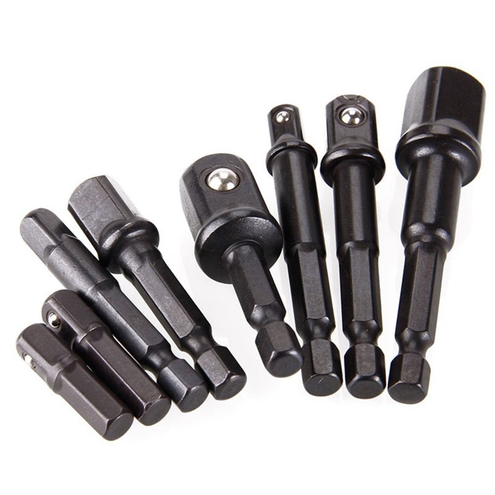 8X Socket Bit Adapter Set Hex Impact Drill Nut Extension Bits Driver ...