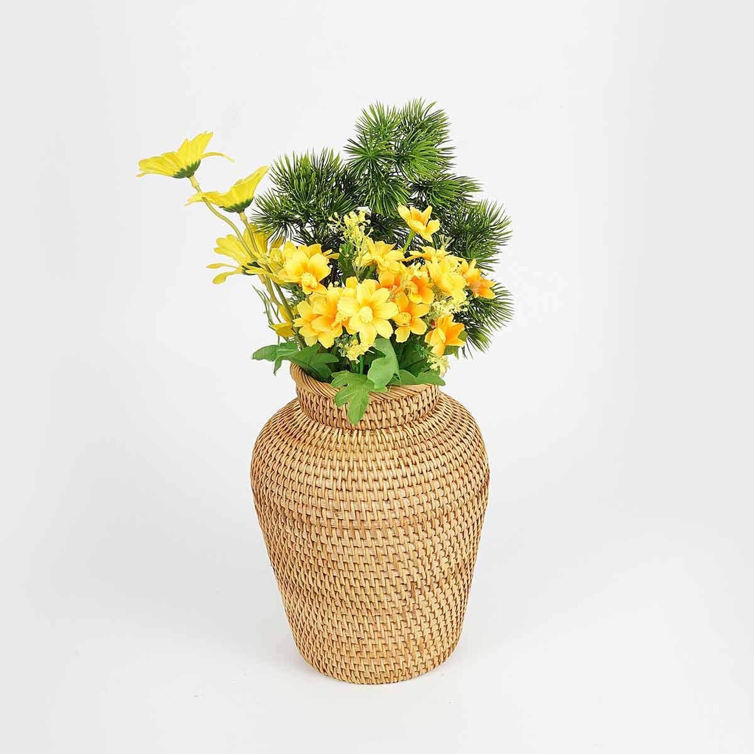 Rattan Vase Country Rustic Style Handmade Woven Plant Flower Vase ...