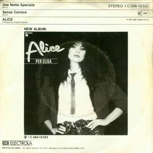 Alice Una Notte Speciale 7" Single Vinyl Schallplatte 72985 | eBay.de