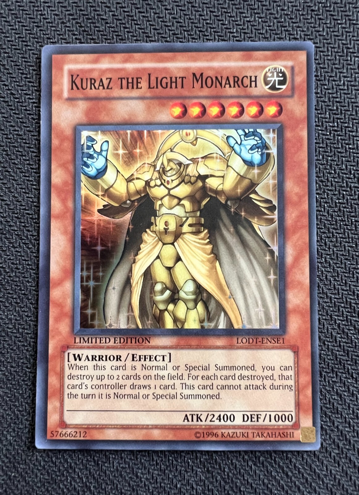 Yugioh Kuraz the Light Monarch Limited Edition Super Rare LODT-ENSE1 LP ...