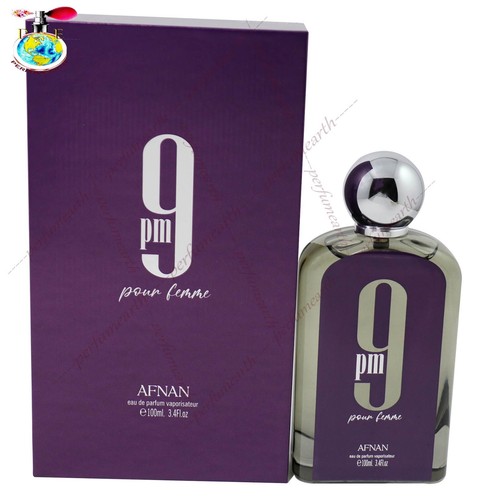 Afnan 9 PM Pour Femme By Afnan (Purple) 3.4/3.3 oz Edp Spray New In Box ...