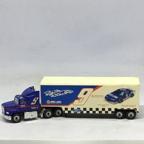 Vint 1991 MatchBox Melling Racing Team Transporter #9 Bill Elliott Ford ...