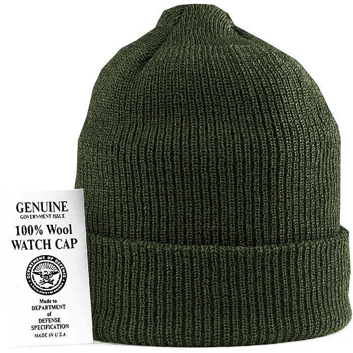 US Military Cold Weather Watch Cap - Army Issue 100% Wool Beanie - OD ...