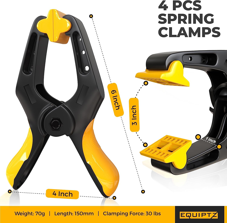 6 Inch Spring Clamps Heavy Duty - 4 Pack Large Plastic Clamps for ...