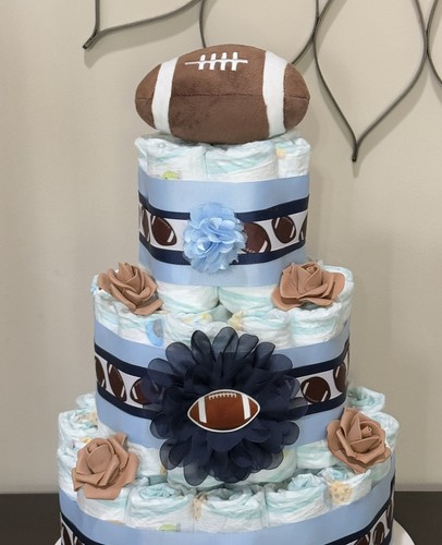 3 Tier Football Diaper Cake Baby Shower Boy | eBay