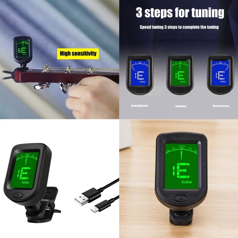 Digital Guitar Tuner with LCD Display for Guitar Bass Violin String ...