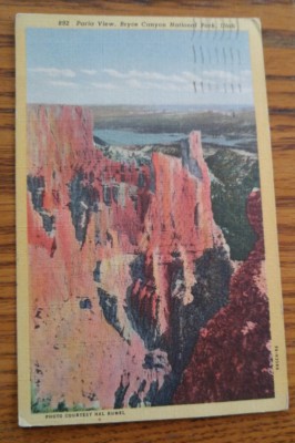 015 Vintage 1940's Bryce Canyon Park Utah Postcard Paria View Hal Rumel ...