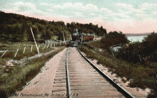 Vintage Postcard 1911 On line of W.C.R.R. Lake Pemamaquan ME Maine ...