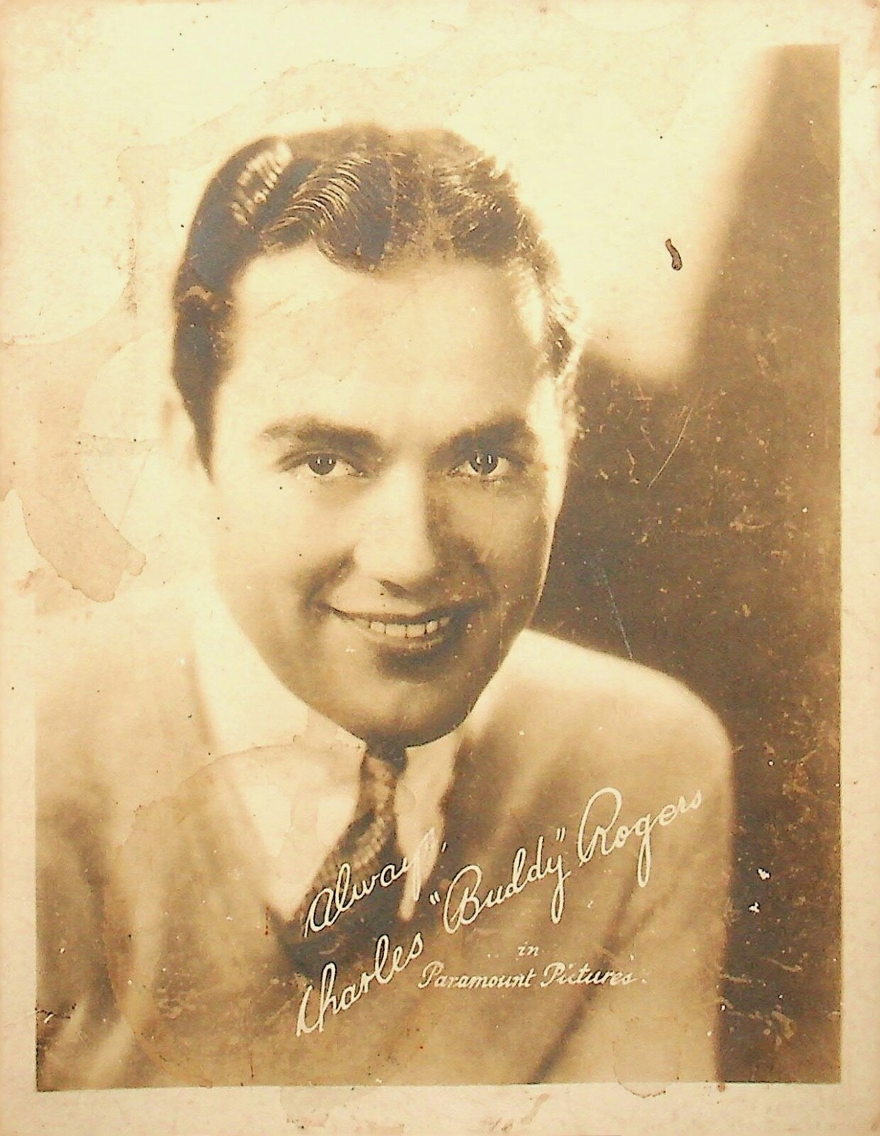 1946 CHARLES BUDDY ROGERS 7" x 5 1/2" PARAMOUNT PICTURES PHOTO - E11-F ...