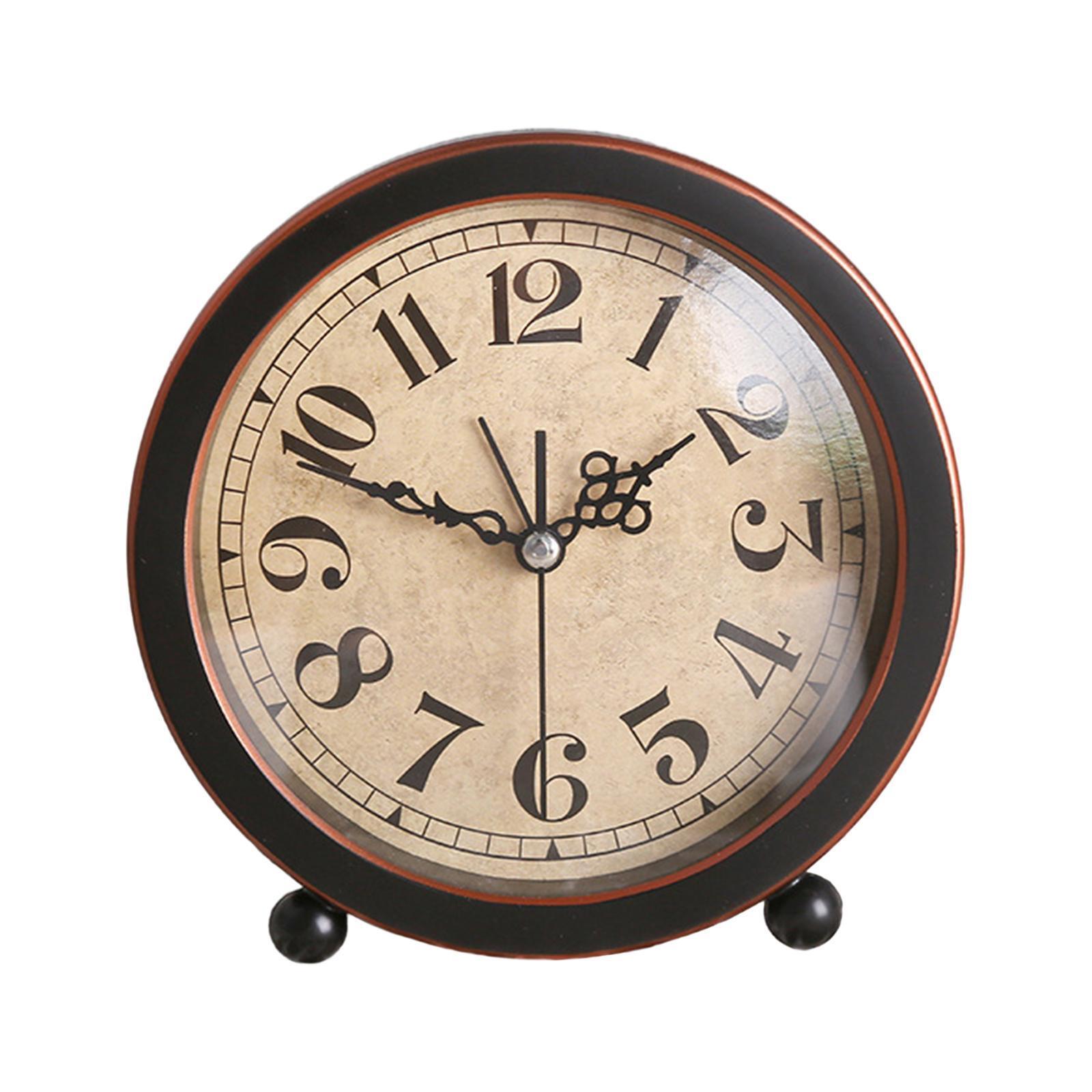 Vintage Retro Style Analog Alarm Clock NightStand Hotel Silent Non ...