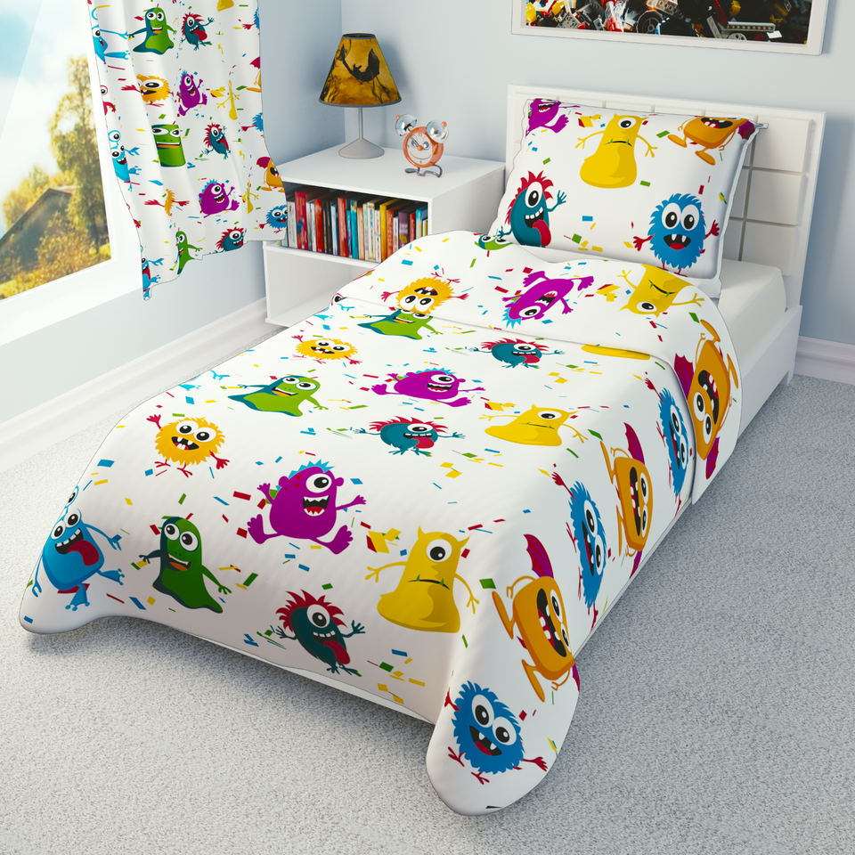 Cot Cot bed Toddler Bed Bedding Set Curtains Nursery Baby Boys Girls ...