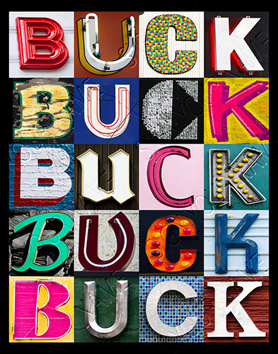 BUCK Name Poster featuring photos of actual sign letters | eBay