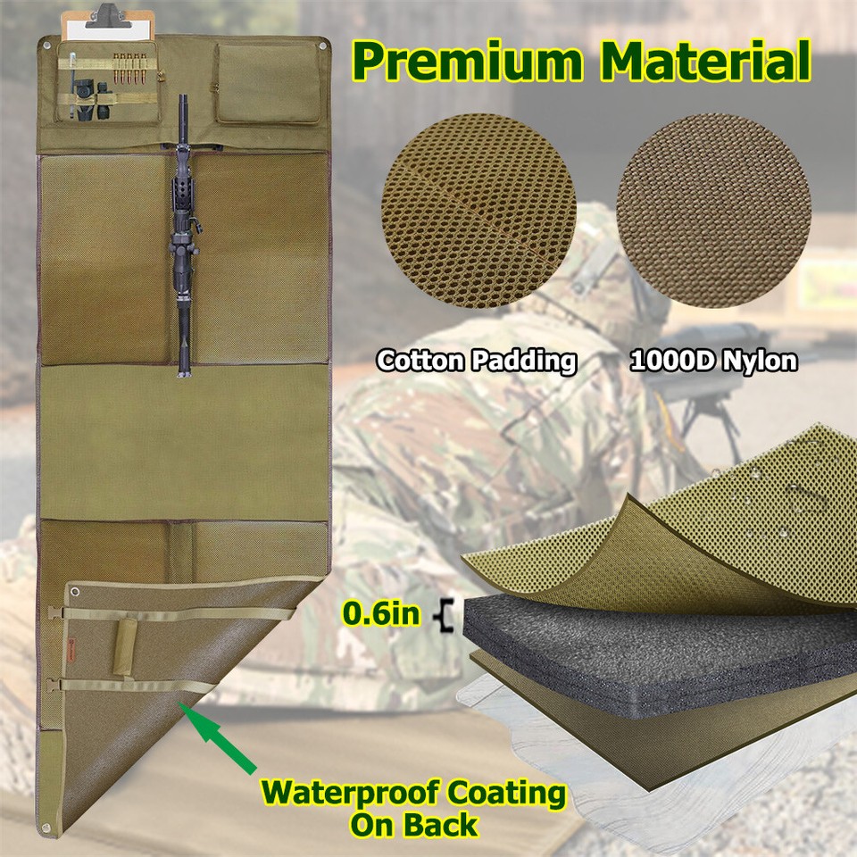 Portable Shooting Mat Tactical Prone Padded Roll Up Waterproof Foldable ...