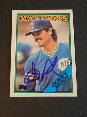 Jerry Reed Signed 1988 Topps Card Auto Seattle Mariners Autograph COA ...