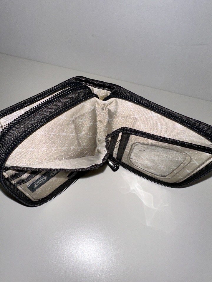 LUG Splits Wallet Gray Quilted Double Zip Around Wallet RFID | eBay